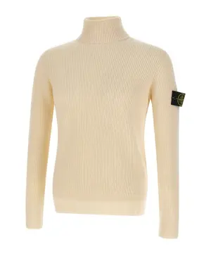Stone Island Ribbed High-neck Sweater - Ivory