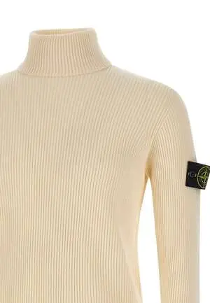 Stone Island Ribbed High-neck Sweater - Ivory