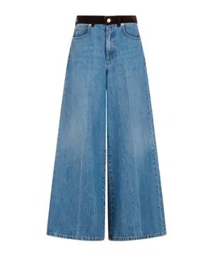 Marni Wide Leg Jeans With Velvet Waistband