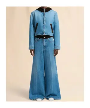 Marni Wide Leg Jeans With Velvet Waistband