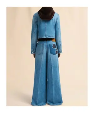 Marni Wide Leg Jeans With Velvet Waistband