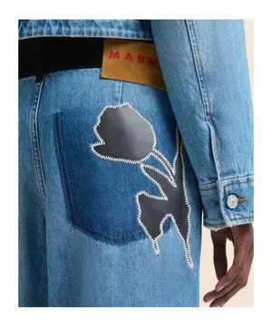 Marni Wide Leg Jeans With Velvet Waistband