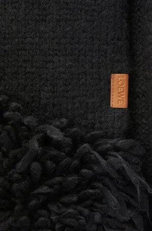 Loewe Scarf In Alpaca Blend - Black