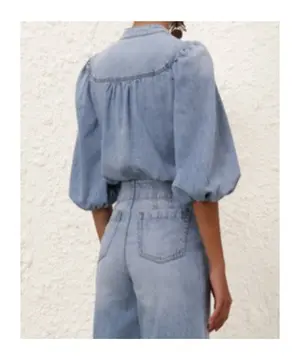 Zimmermann Lucky Denim Blouse - Blue