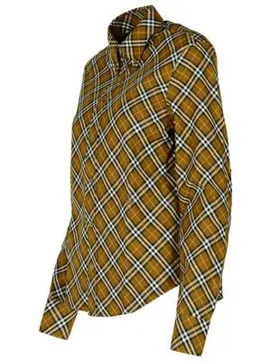 Burberry Check Printed Long Sleeved Shirt - Oxide