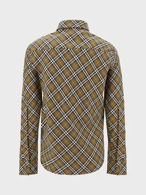 Burberry Check Printed Long Sleeved Shirt - Oxide