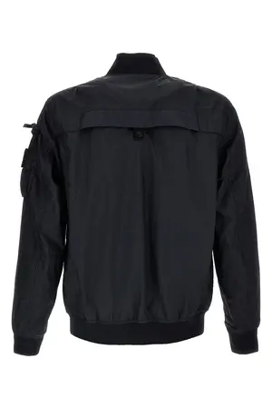Stone Island Logo Patch Zip-up Bomber Jacket - Blue