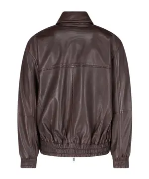 Studio Nicholson Leather Zip-up Jacket - Brown