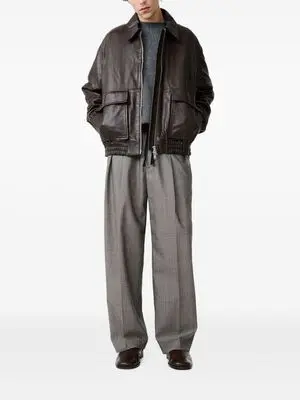 Studio Nicholson Leather Zip-up Jacket - Brown