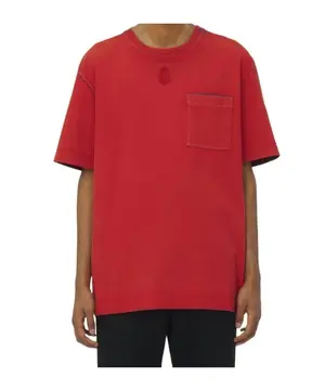 Alexander McQueen Skull Embroidered Two-toned T-shirt - Rust/bordeaux