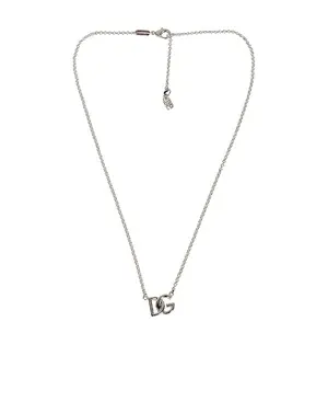 Dolce & Gabbana Logo-plaque Chain Necklace - Silver