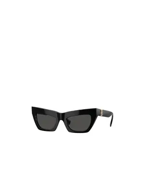 Burberry Cat Eye Sunglasses With Logo Detail - Black