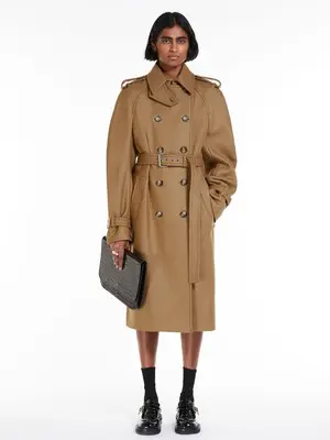 Sportmax Double-breasted Trench Coat - Brown