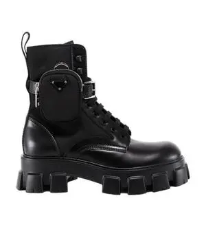 Prada Ankle Wrap Combat Boots