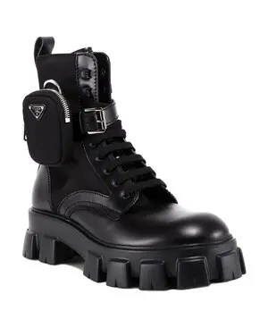 Prada Ankle Wrap Combat Boots