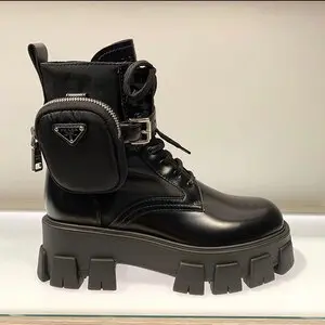 Prada Ankle Wrap Combat Boots