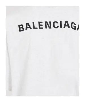Balenciaga Logo Printed T-shirt - Light Heather Grey