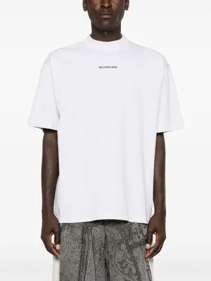 Balenciaga Logo Printed T-shirt - Light Heather Grey
