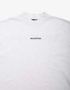 Balenciaga Logo Printed T-shirt - Light Heather Grey