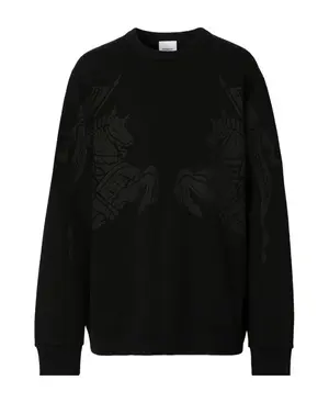 Burberry Round Collar Long Sleeve Sweater With Front Pattern