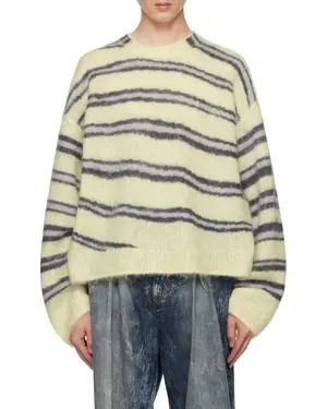 Acne Studios Striped Jacquard Knit Crewneck Jumper