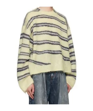 Acne Studios Striped Jacquard Knit Crewneck Jumper
