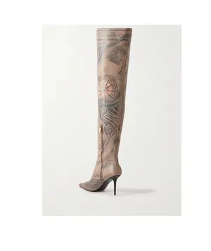 JIMMY CHOO Over The Knee Pointed Toe Boots