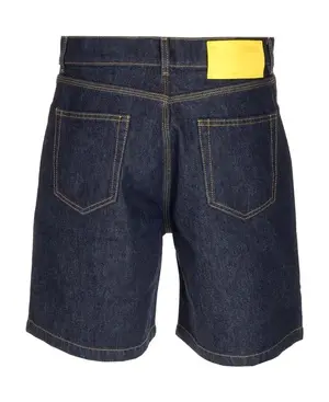 Off-White Logo Embroidered Utility Denim Shorts
