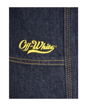Off-White Logo Embroidered Utility Denim Shorts