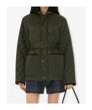 Burberry Belted Waist Quilted Jacket - Shale