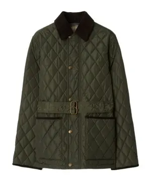 Burberry Belted Waist Quilted Jacket - Shale