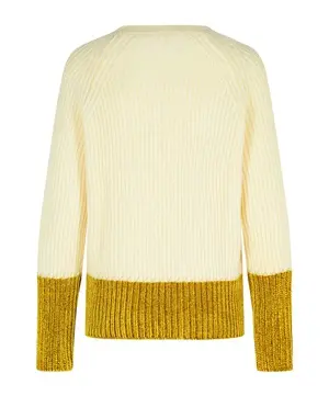 Marni Cream Wool Colour-block Jumper
