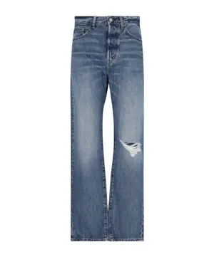 Polo Ralph Lauren Classic Straight-leg Jeans With Distressed Detailing - Blue