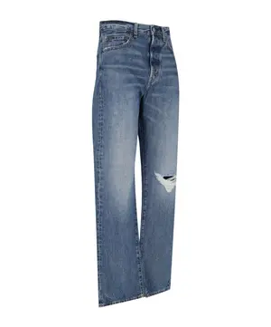Polo Ralph Lauren Classic Straight-leg Jeans With Distressed Detailing - Blue