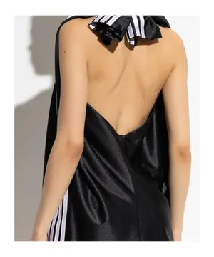 Balenciaga Sleeveless V-neck Mini Dress With Cut-out Back And Stripes