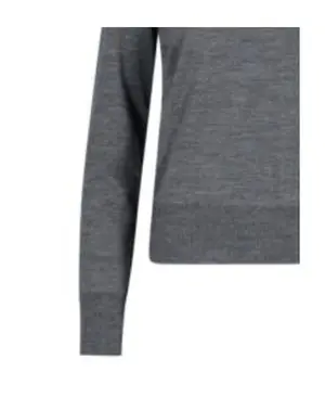 Thom Browne 4-bar Ribbed Crewneck Jumper With Striped Trim - Medium Gray