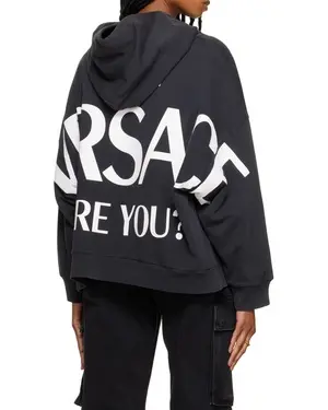 Versace Logo Printed Long Sleeve Hoodie