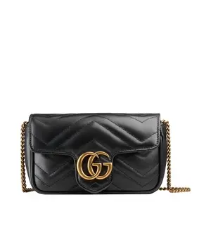 Gucci Gucci GG Marmont Matelassé Super Mini Bag Black