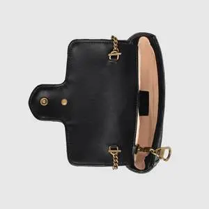 Gucci Gg Marmont Matelassé Super Mini Bag - Black