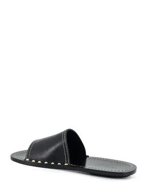 TOTEME Embellished Open Toe Slides - Black