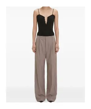 Victoria Beckham High-rise Pleated Trousers - Gray