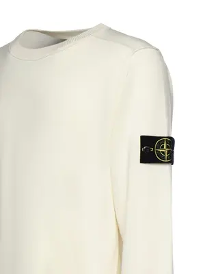 Stone Island Logo Patch Crewneck Sweater - Ivory
