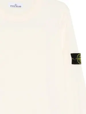 Stone Island Logo Patch Crewneck Sweater - Ivory