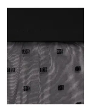 Givenchy Bi-material Long Sleeve Dress With 4g Pattern Detail