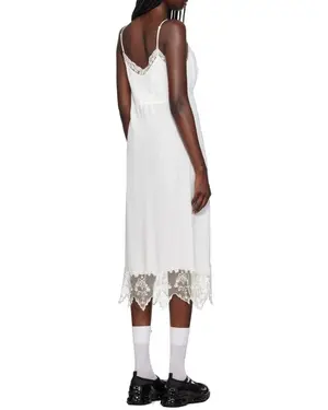 Loveshackfancy Ameliane Lace-Trimmed Slip Midi Dress Only - Black/White |  Editorialist