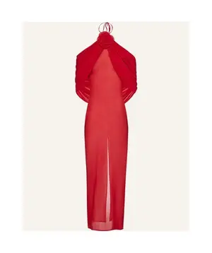 Magda Butrym Flower-appliqué Sheer Silk Maxi Dress