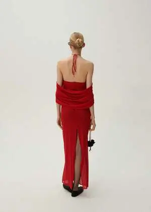 Magda Butrym Flower-appliqué Sheer Silk Maxi Dress