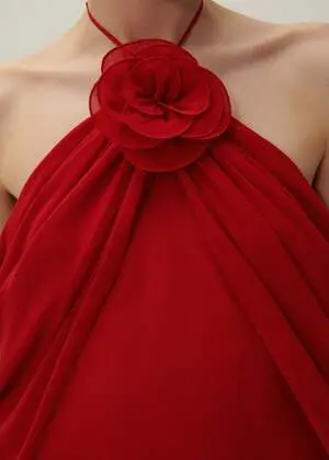 Magda Butrym Flower-appliqué Sheer Silk Maxi Dress