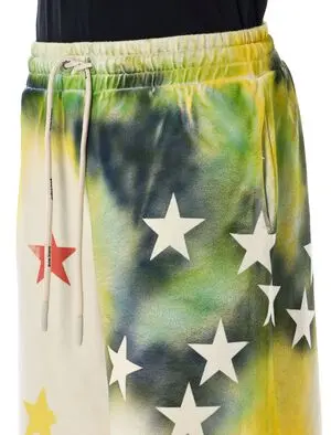 Palm Angels Star Sprayed Drawstring Track Shorts