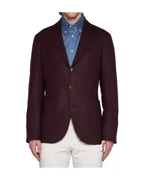 Brunello Cucinelli Long-sleeved Suit Coat - Red